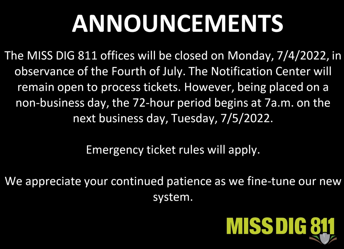 Member Utilities - MISS DIG 811